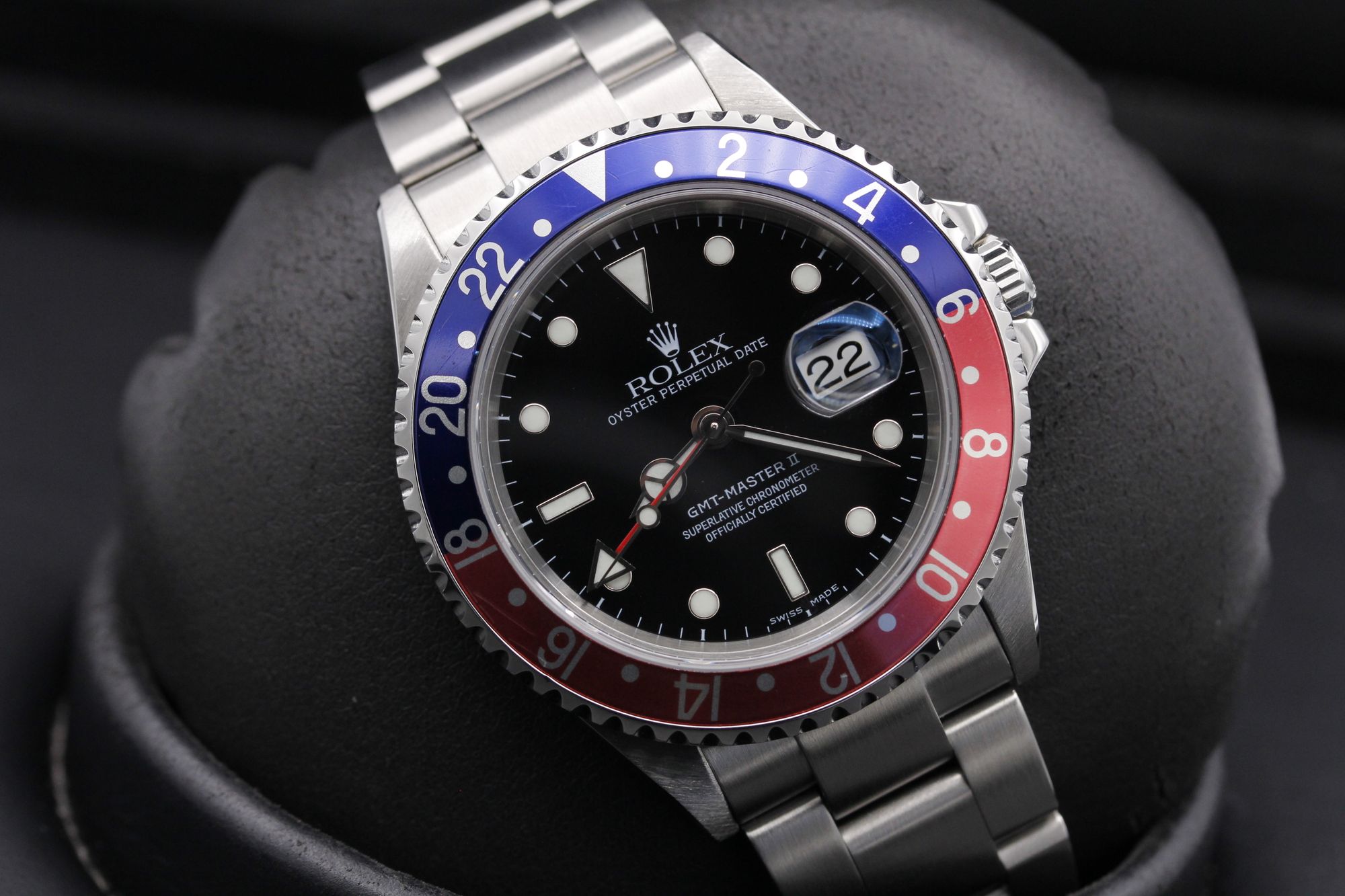 FSOT: Rolex GMT Master II "Pepsi" - 16710 - Black - Stainless Steel ...